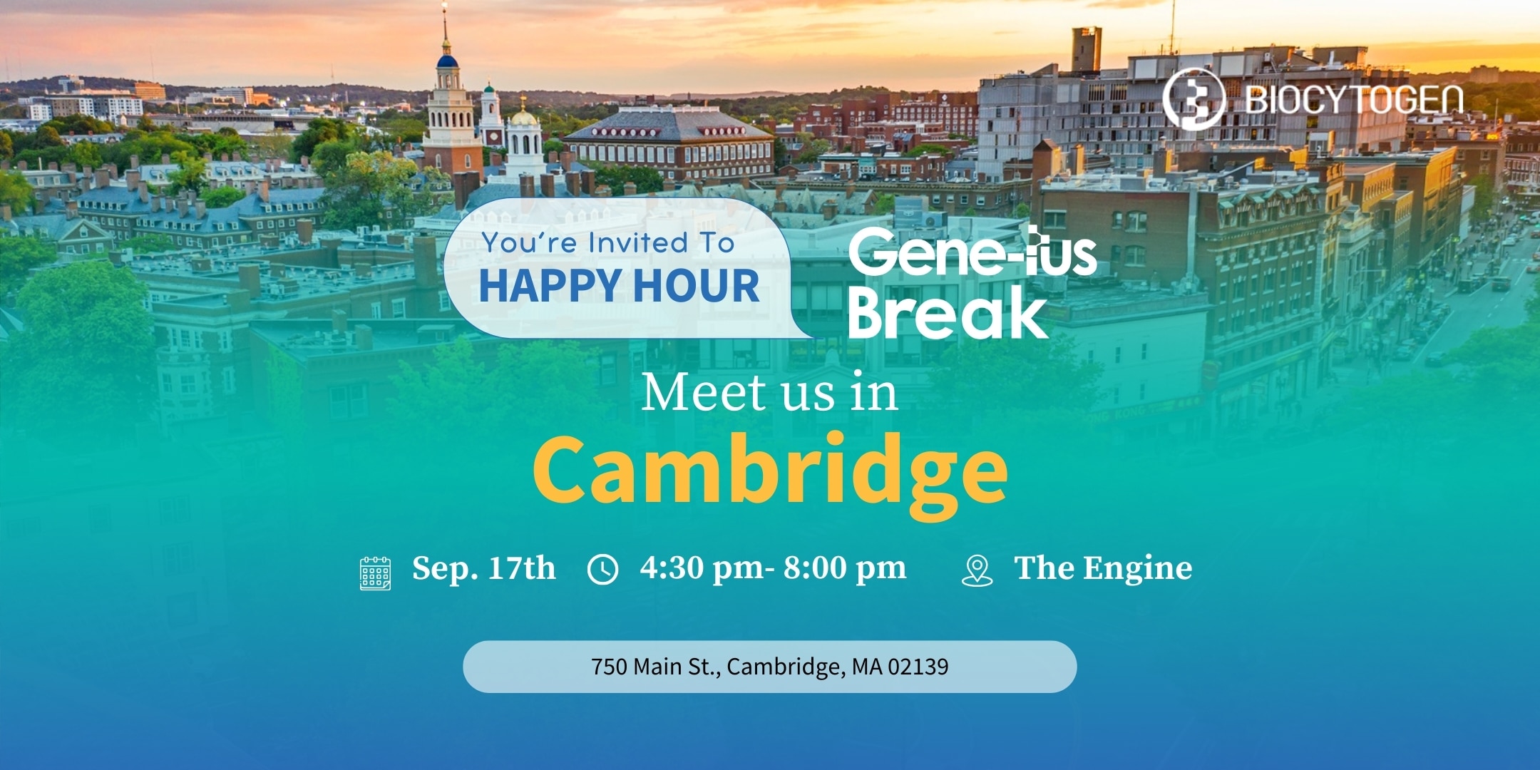 Join BIOCYTOGEN at Gene-ius Break Cambridge