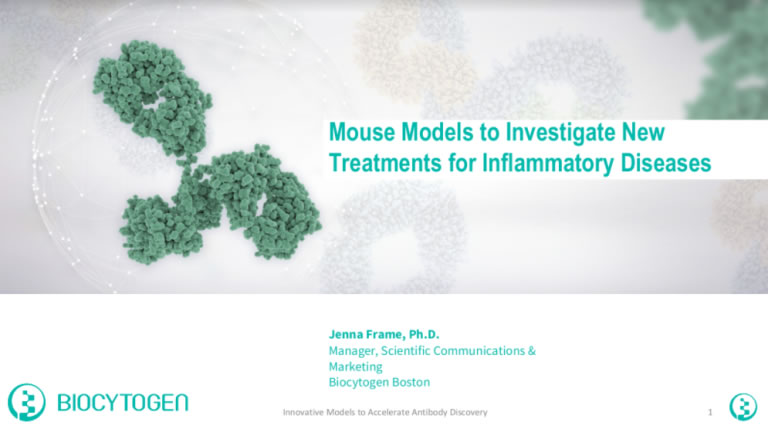 Mouse Models to Investigate New Treatments for Inflammatory Disease